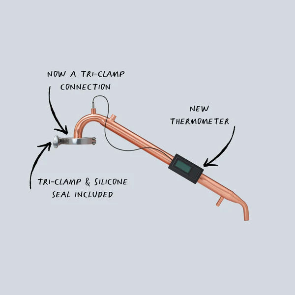 SS Create+ Alembic Copper Condenser T-C – NZ Brewing Supplies Ltd